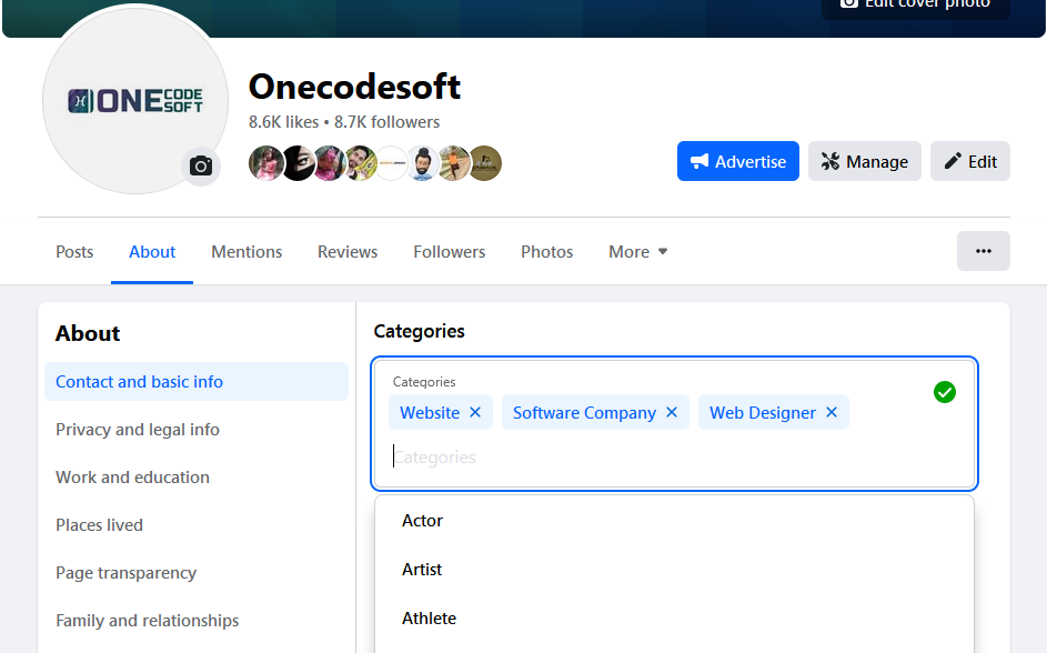 Easy way to find Facebook Page Categories